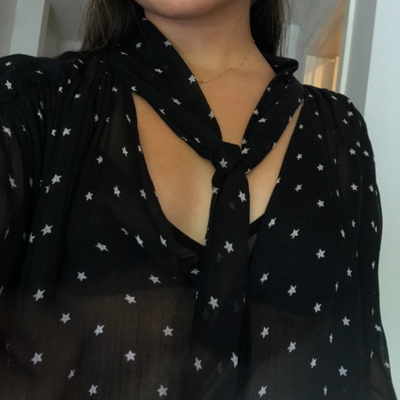 Free People | Tops | Free People Starry Night Sheer Blouse | Poshmark